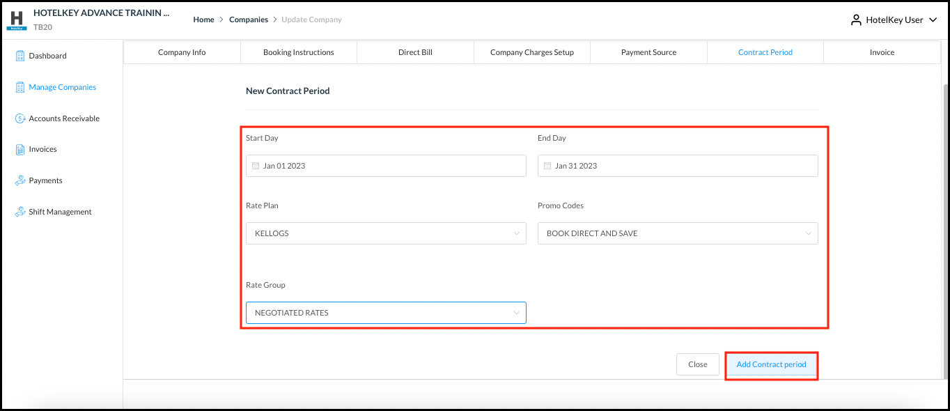 Attach Company Rate Plan and Contract Period