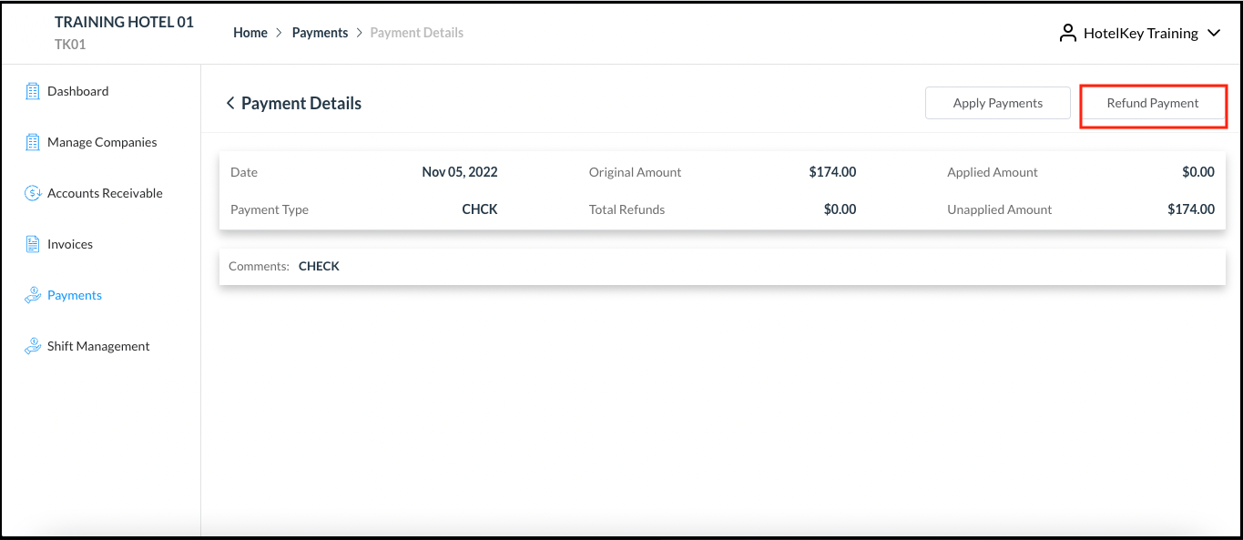 Refund Payment - Direct Bill