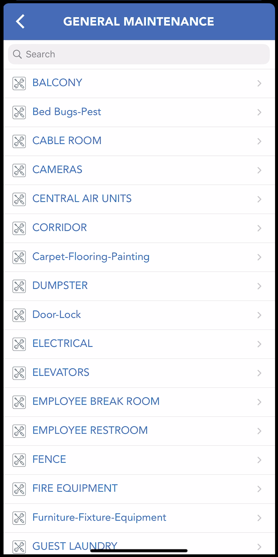 Create New General Maintenance Issue