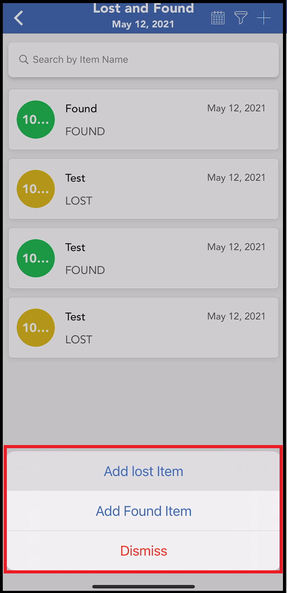 Add Lost or Found Item