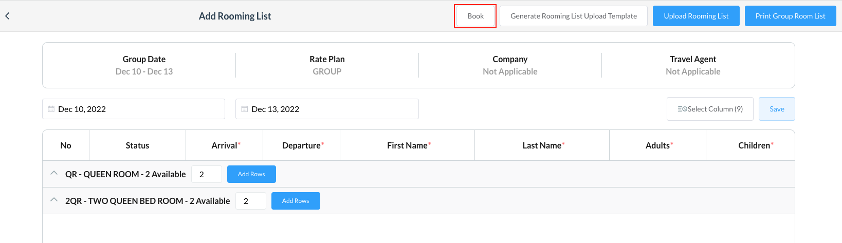 Create a Group Member Reservation