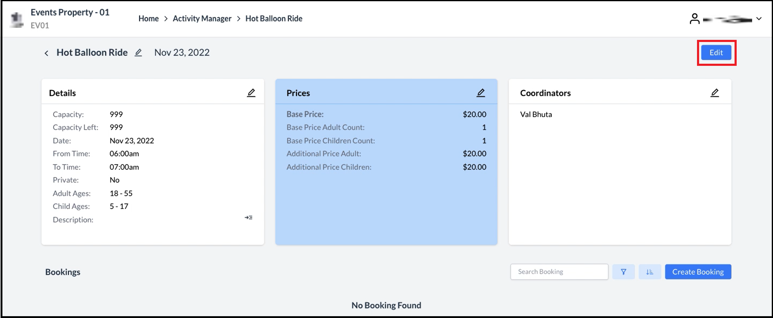 Edit Activity Instance