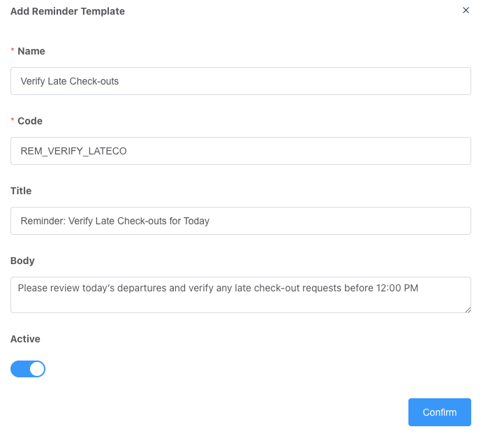 Creating Templates for Reminders .ng