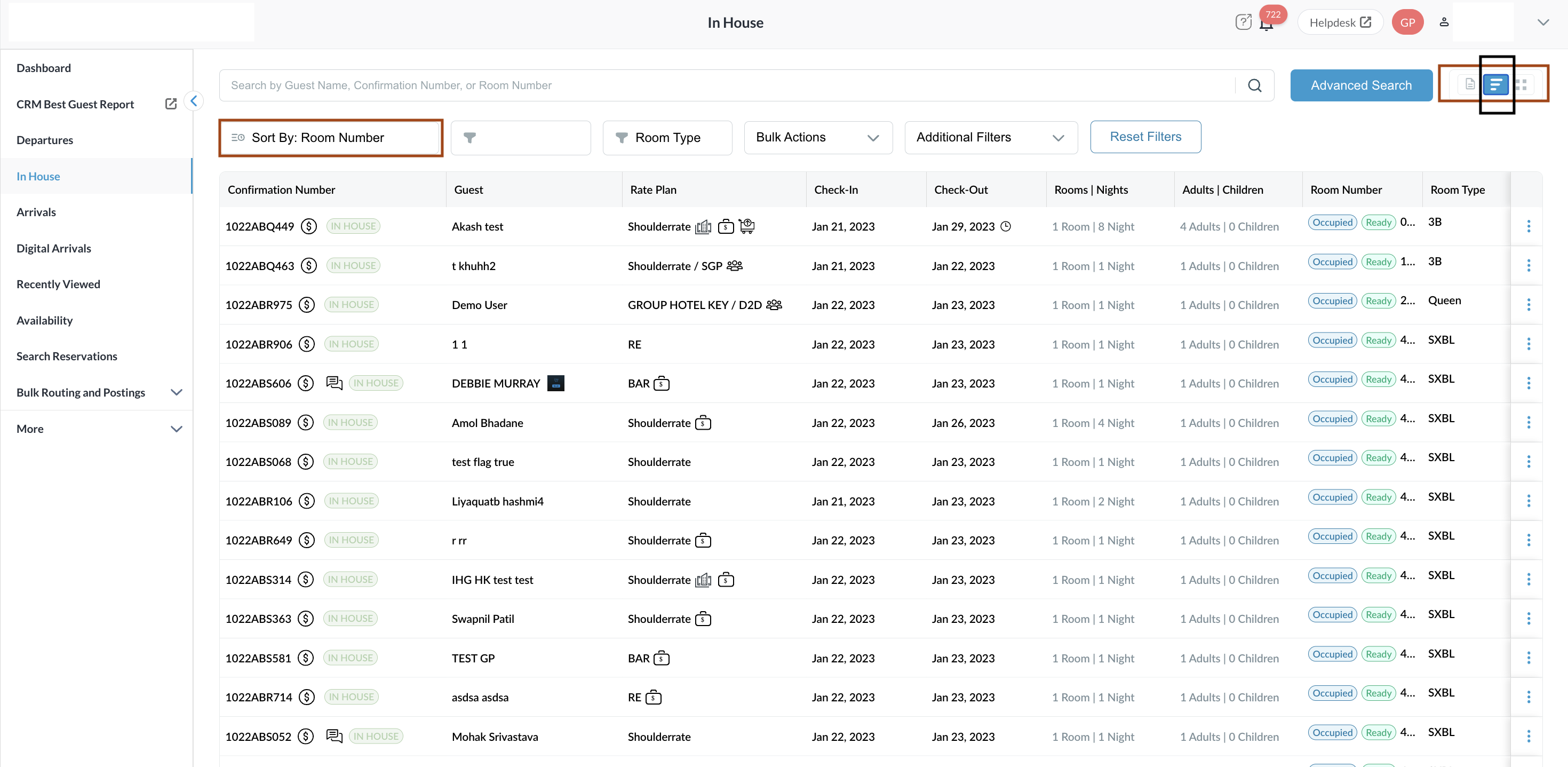 Reservation List View .ng