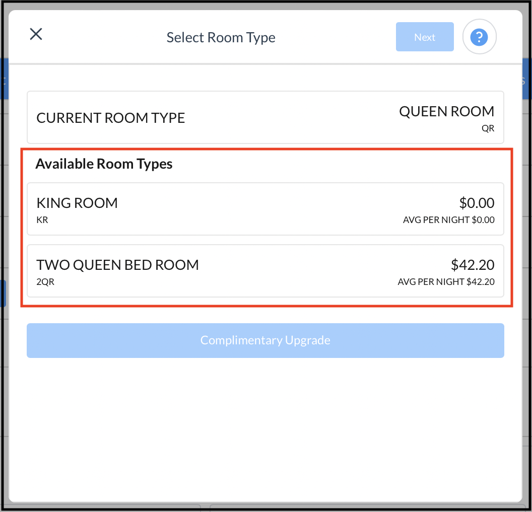 Modify a Reservation Room Type
