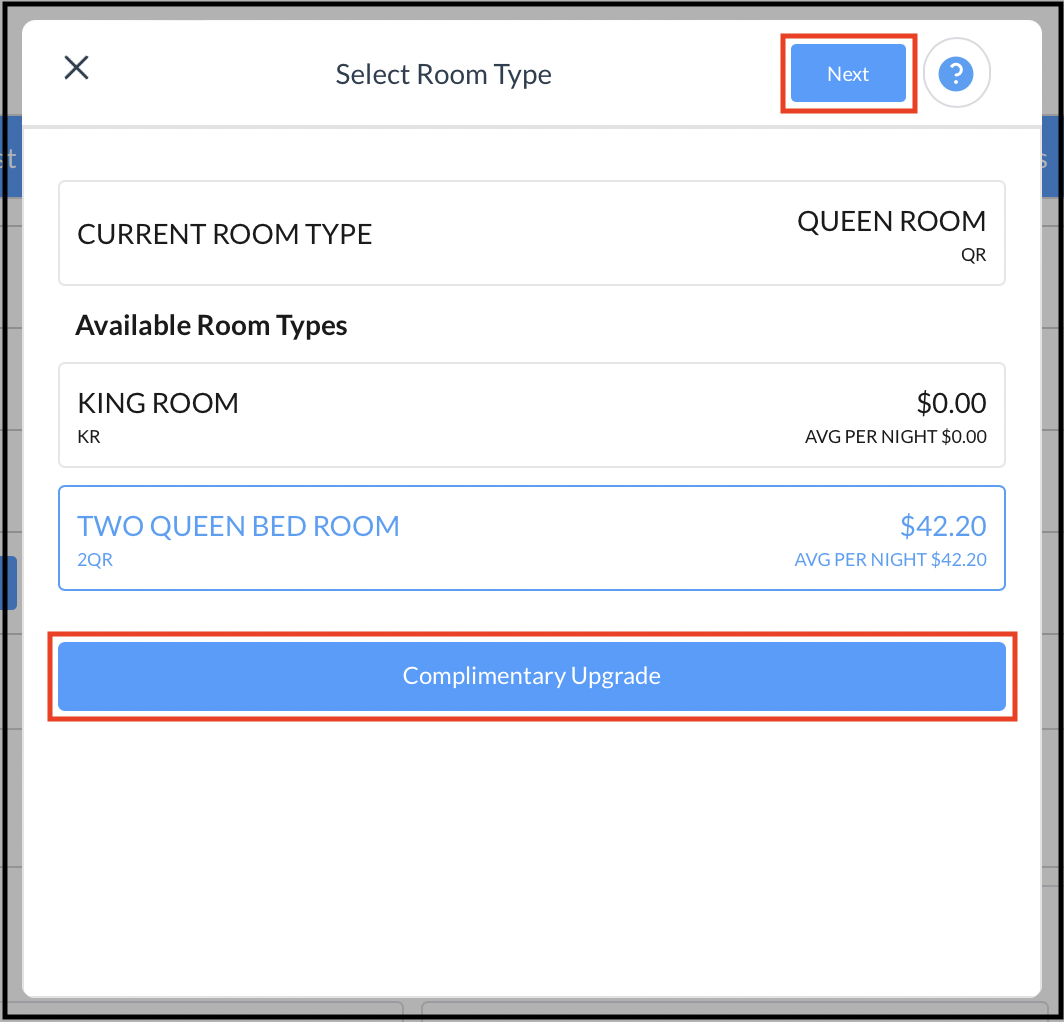 Modify a Reservation Room Type