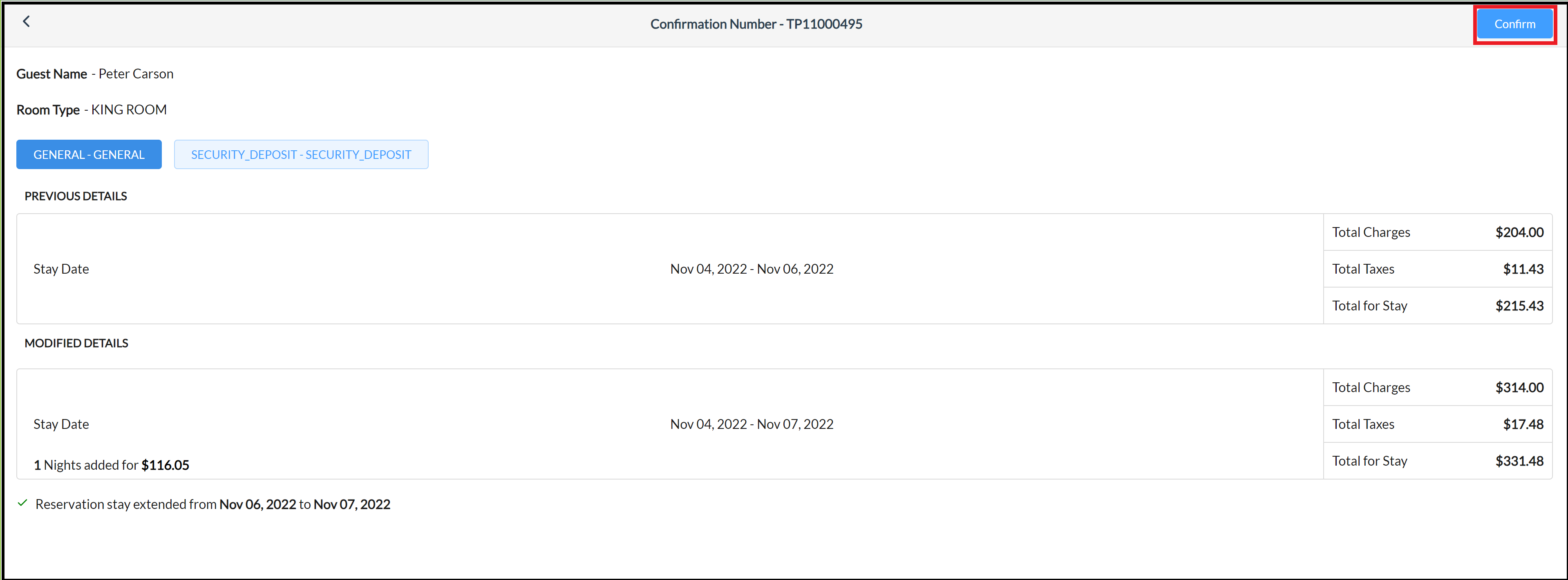 Extend or Shorten a Reservation