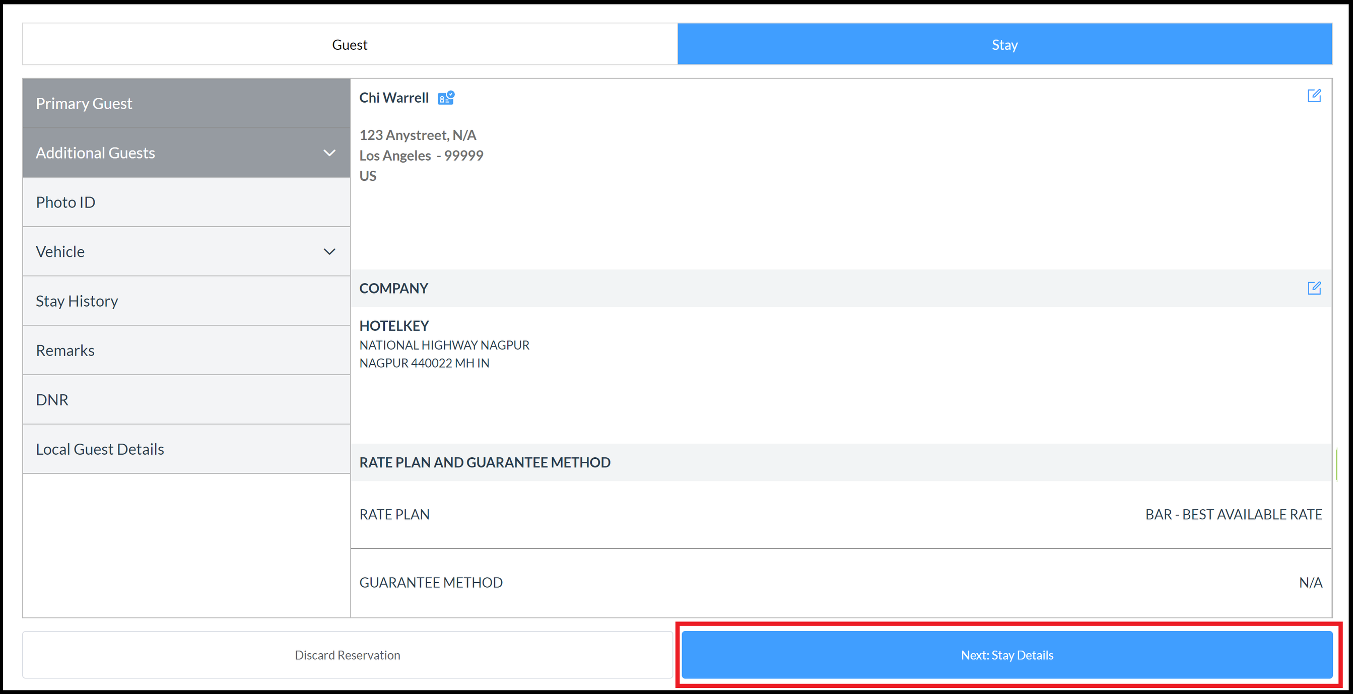 Create a Reservation (Standard, Walk-in)