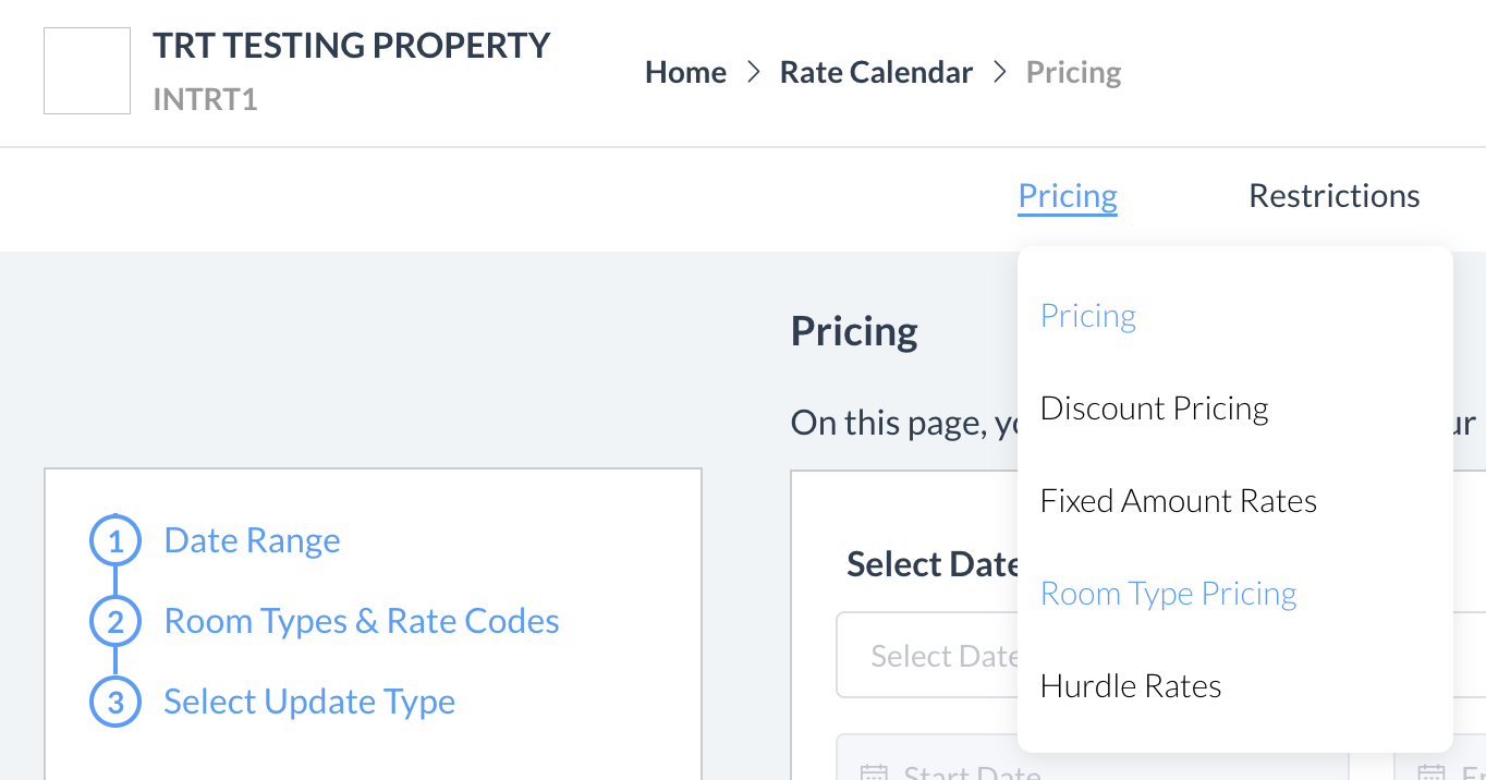 Manage Room Type Pricing