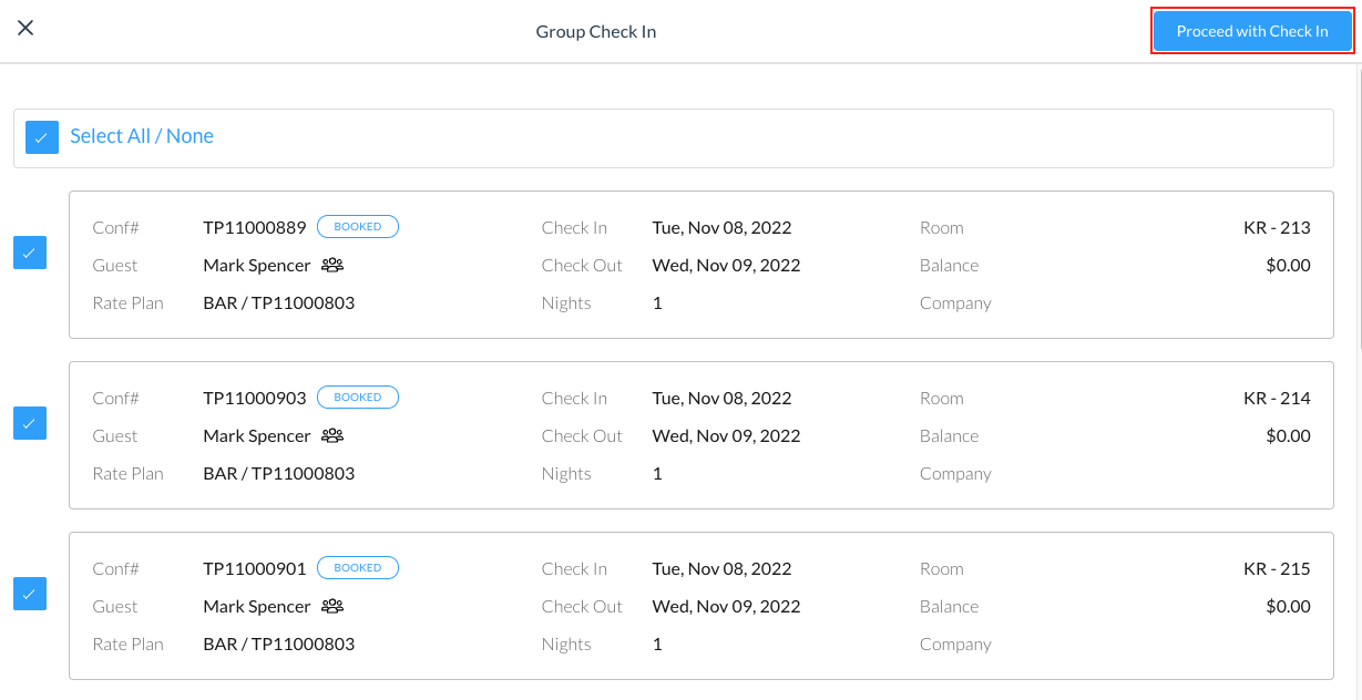 Group Check In