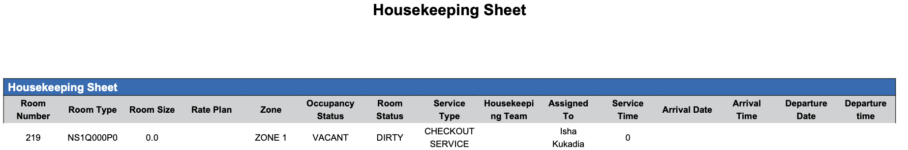 Print Housekeeping Assignment Sheet .ng