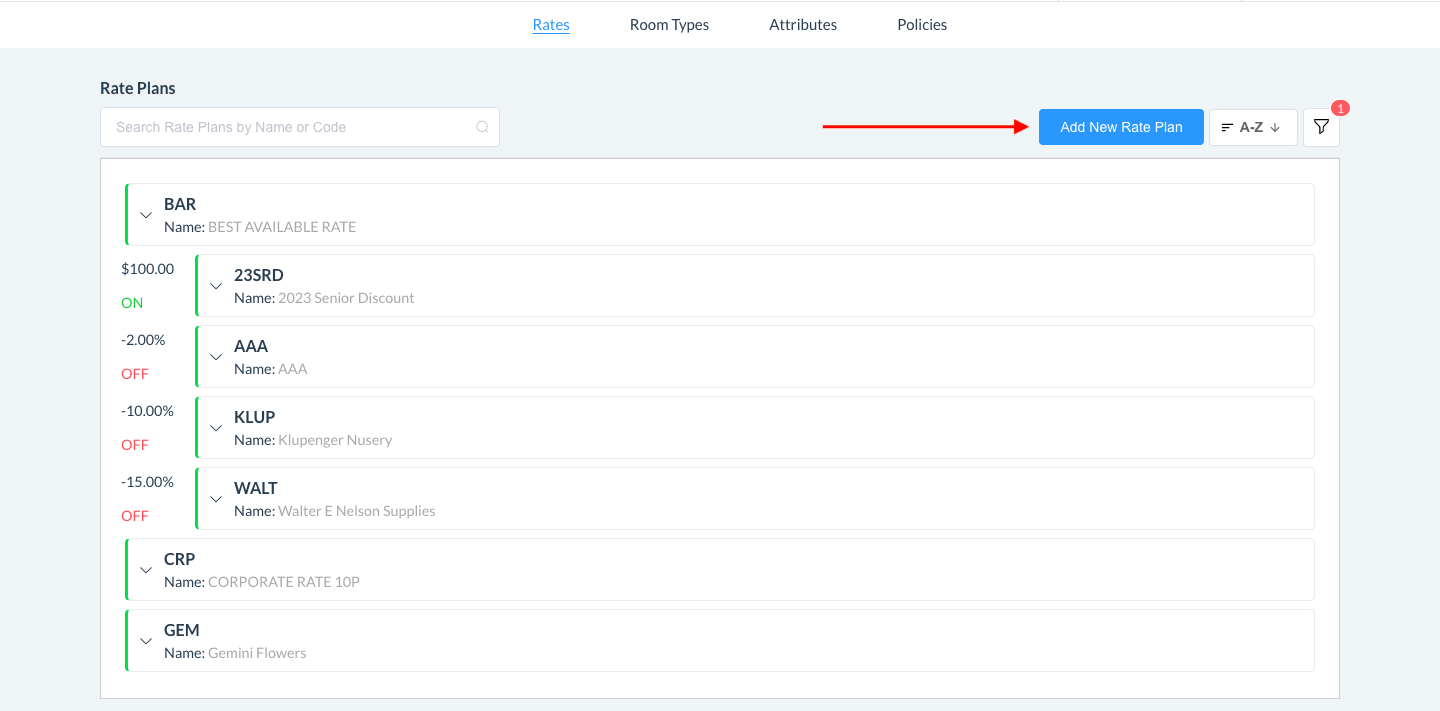 Create a Standalone Rate Plan