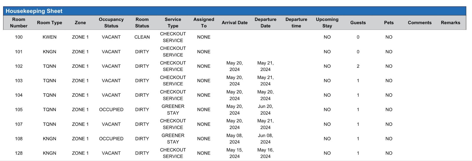 Housekeeping Sheet .ng