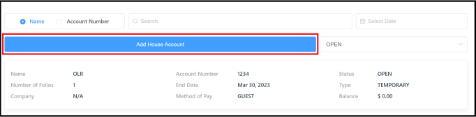 Create a House Account