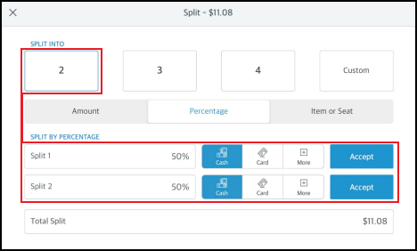 Split Payment On A Guest Order