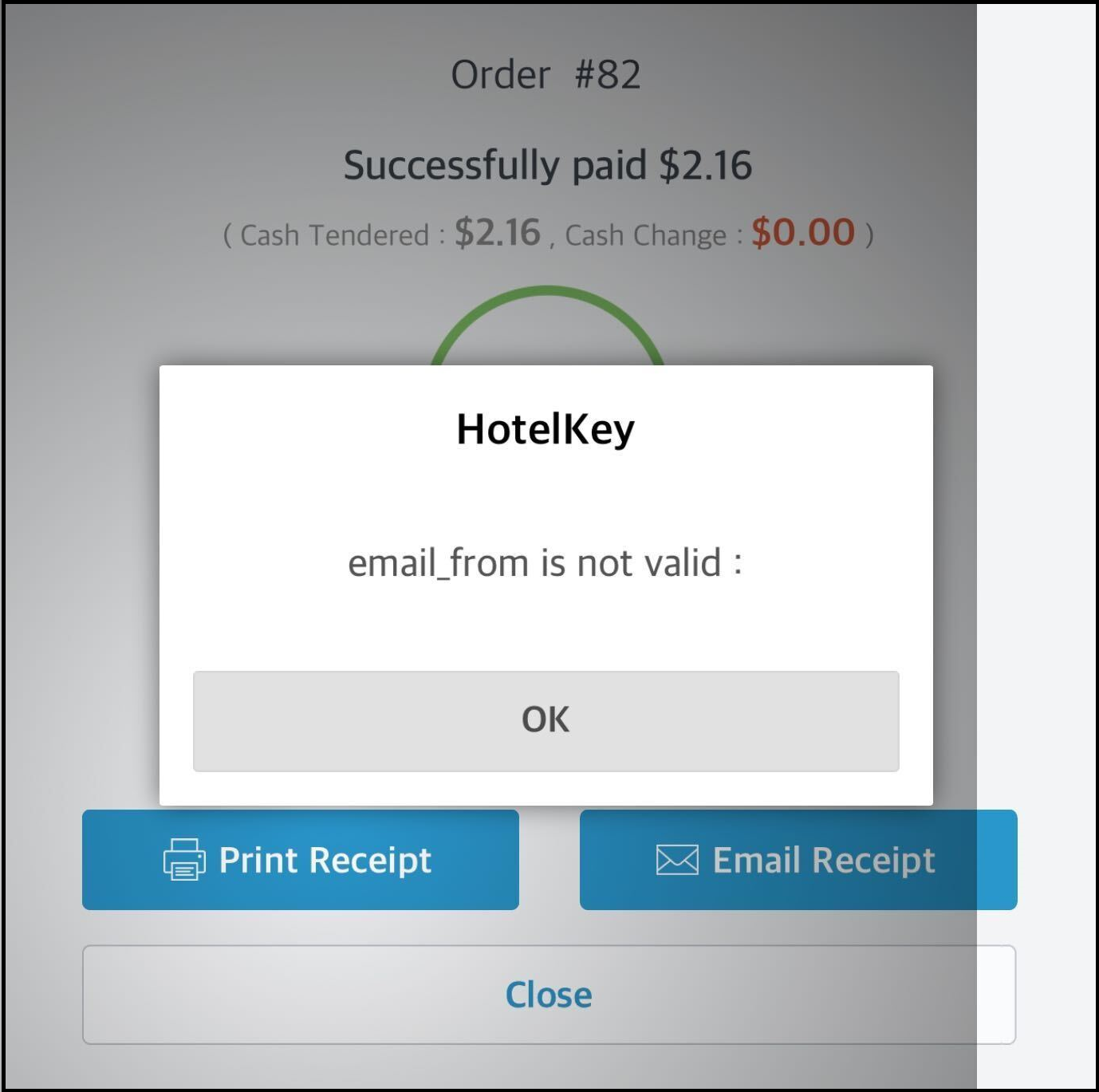 Email Receipt Setup