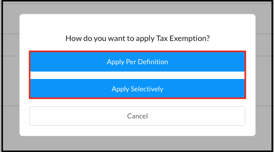 Apply Tax Exempt Status to Reservation