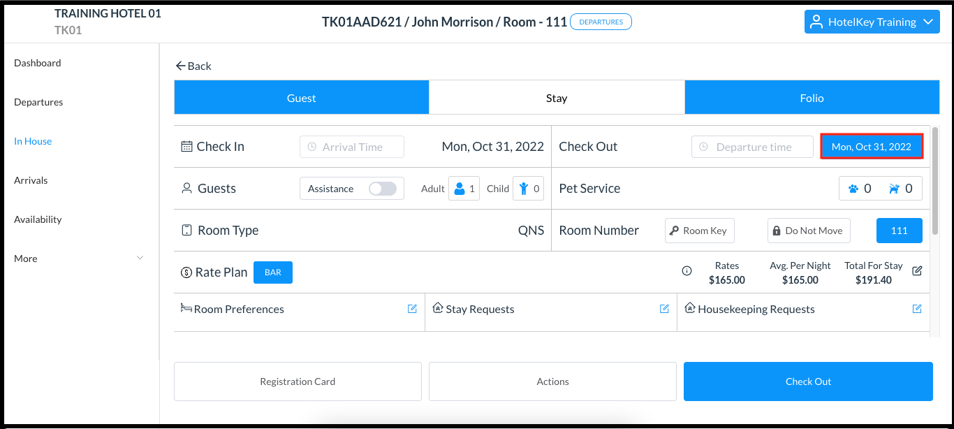 Create a Day Use Reservation