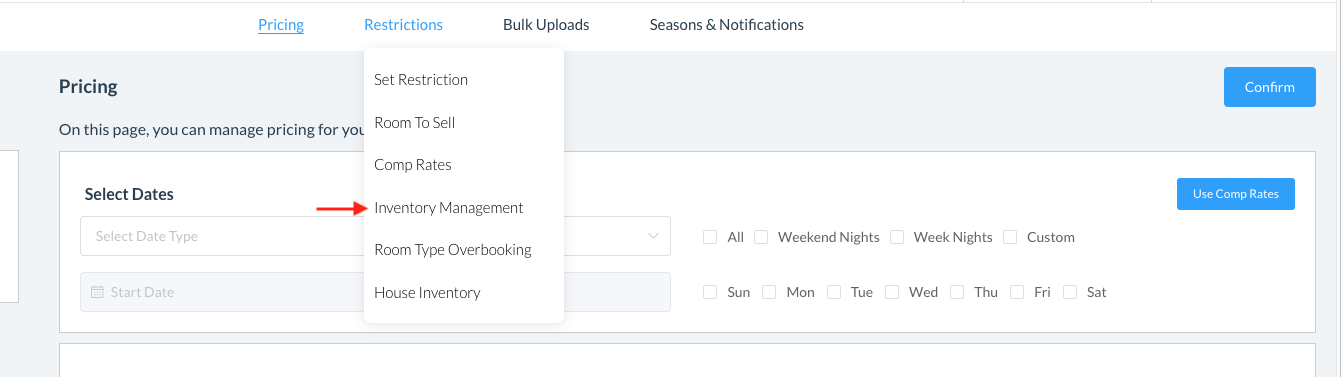 Open/Close Inventory on Rate Plans and Room Types