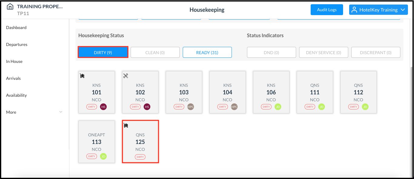 Mark Room as Clean, Dirty or Ready For Guest