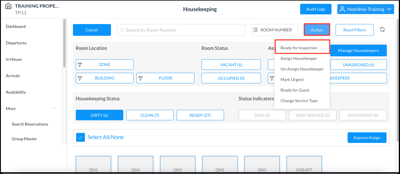 Set Housekeeping Status for Multiple Rooms