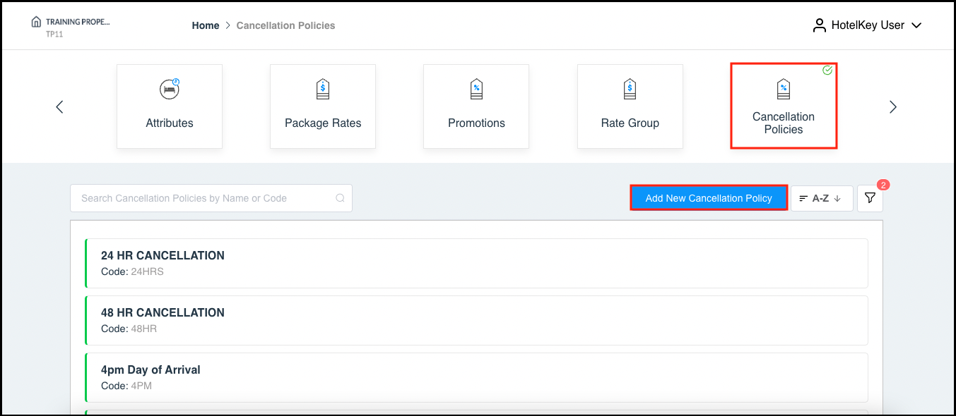 Add New Cancellation Policy
