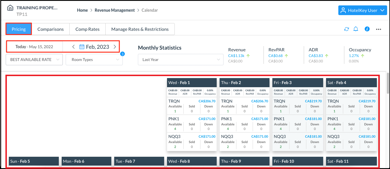 Check Rates for Future Date